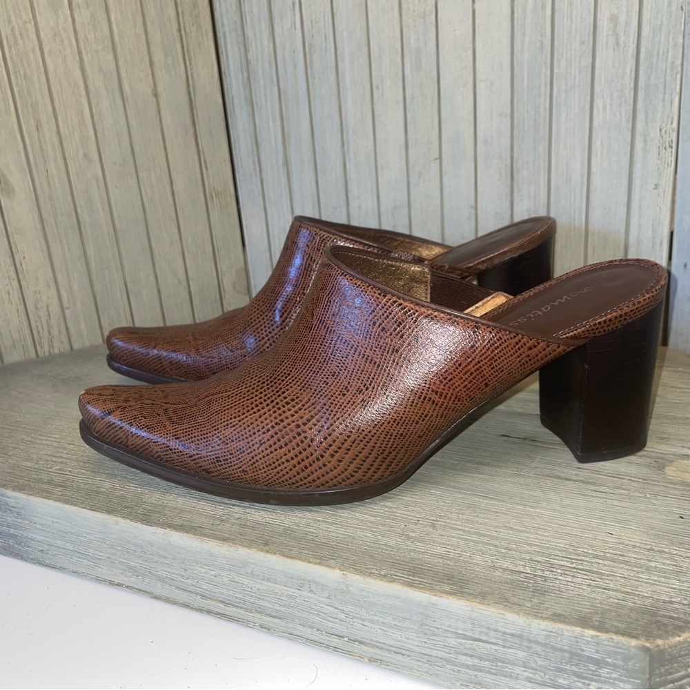 Matisse Brown Leather Mule Heels Made In Brazil 5.5m - Gem